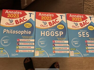 LOT 3 ANNALES BAC 2023: PHILO, SES, & HGGSP | eBay