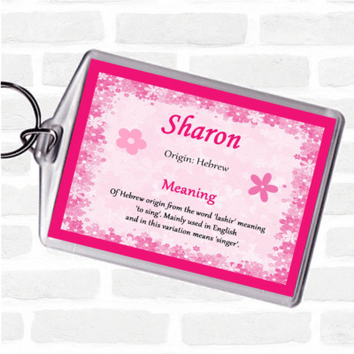 Sharon Name Meaning Bag Tag Keychain Keyring Pink | eBay UK