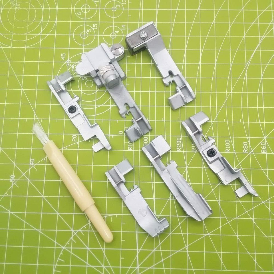 6pcs/set Overlock Serger Presser Foot Set with Gift Brush Ripper | eBay