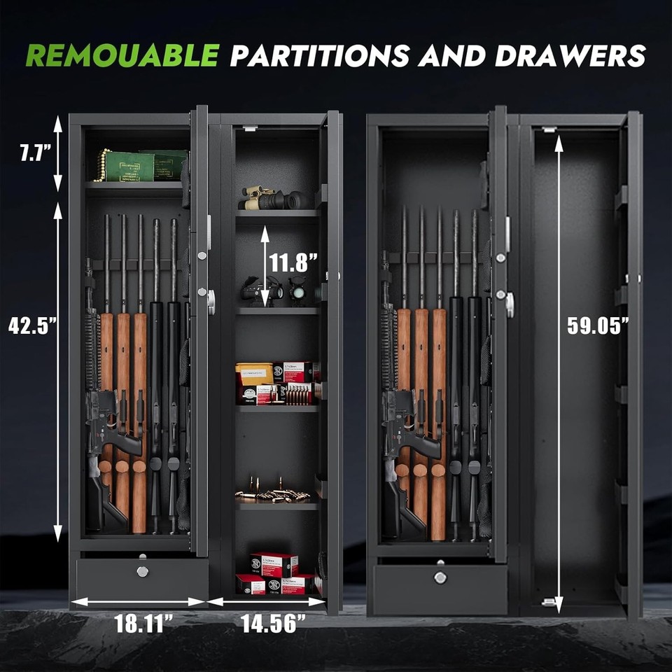 New 15-18 Gun Safes for Home Rifle & Pistols, Large Gun Safe for ...