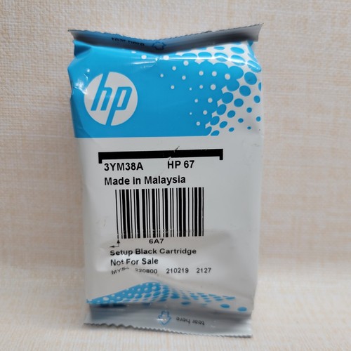 HP 67 SETUP Black Ink Print Cartridge Original (3YM38A) - NO RETAIL ...