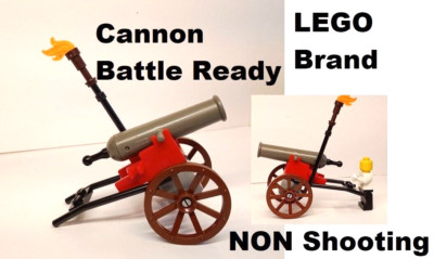 LEGO Cannon Wagon Cart Wheels MOVES Lighting Post Flame Battle Field ...