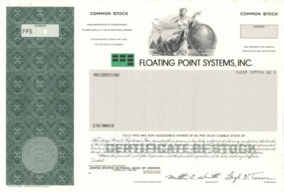 Floating Point Systems, Inc. - 1981 Specimen Stock Certificate ...