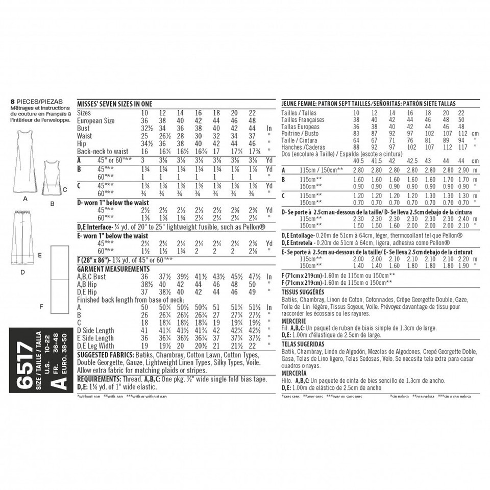 New Look Sewing Pattern 6517 Women A (10-12-14-16-18-20-22) | eBay UK