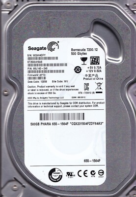ST3500418AS p/n: 99SL142-240 s/n: W2A f/w: AP73 TK 08/2012 500GB 3.5 ...