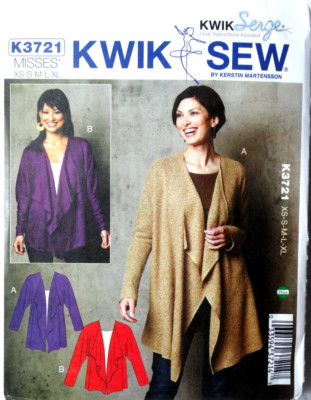 Kwik Sew Women Cardigan & Duster Jacket Pattern Dolman Sleeves 3721 ...