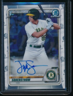 TYLER SODERSTROM AUTO 1st 2020 Bowman Chrome Draft Autograph A's Rookie ...