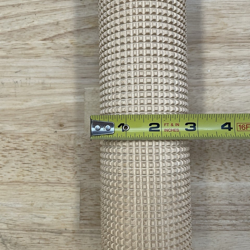 Vtg Lokstad Wooden Ribbed Rolling Pin Red Handles For Swedish Flatbread ...