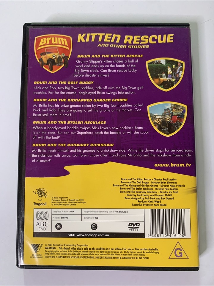 Brum: Kitten Rescue And Other Stories (DVD, 2004) Animation ABC Kids ...