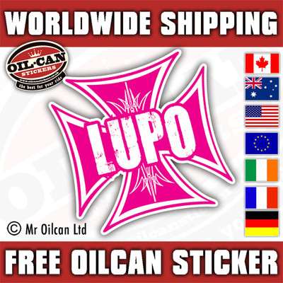 LUPO IRON CROSS car sticker pink old school 85mm | eBay UK