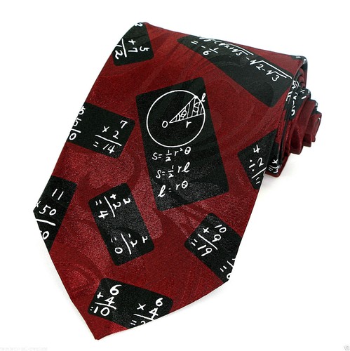 Math Equations Men's Neck Tie Mathematician Geometry Teacher Gift Red ...