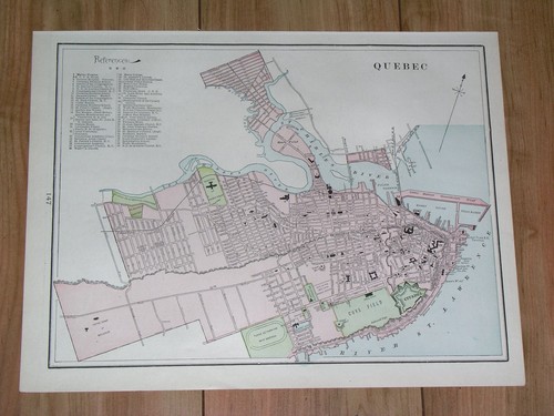 1898 ANTIQUE MAP OF QUEBEC CITY / CANADA | eBay