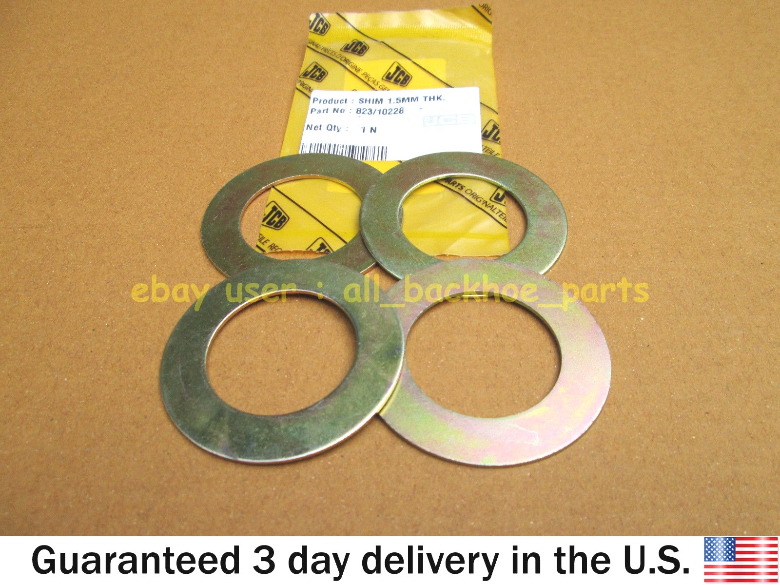 JCB BACKHOE - GENUINE JCB SHIM 1.5MM, SET OF 4 PCS. (PART NO. 823/10228 ...