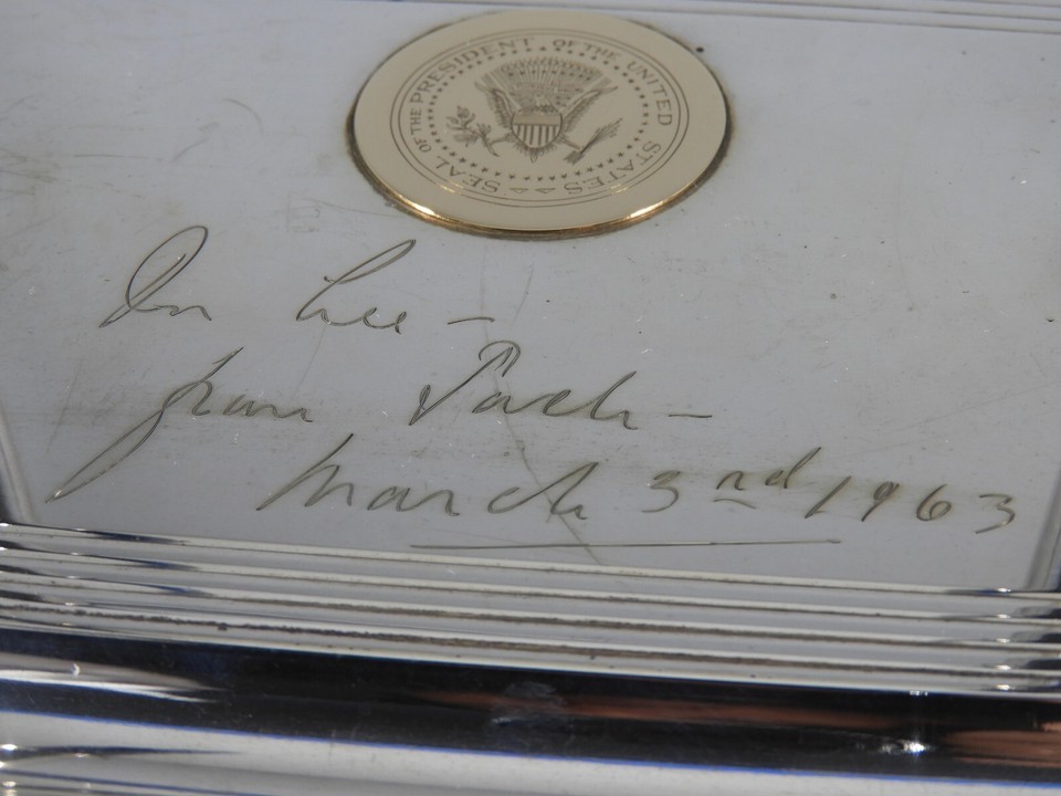 Tiffany Co Silver Pen Stand Engraved by John F Kennedy to Princess Lee ...