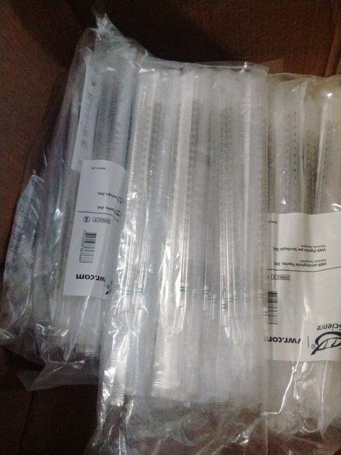 VWR Plastic 2mL Disposable Serological Pipets 279mm Polystyrene 76097 ...