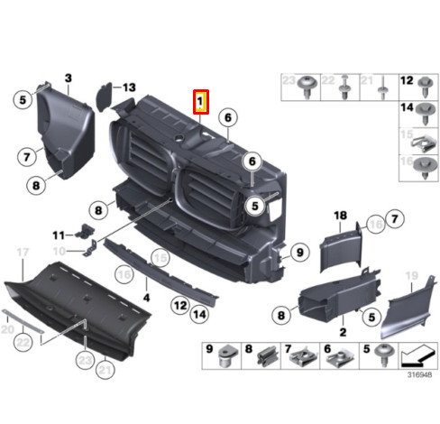 NEW BMW 7 F02 AIR DUCT TRIM 51747224660 7224660 OEM | eBay
