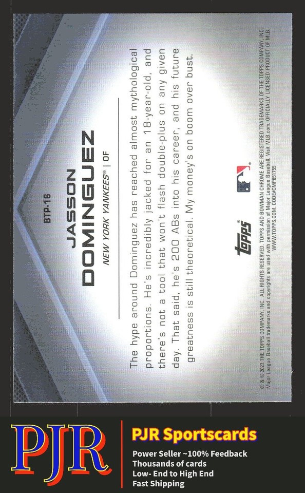 2022 Bowman #BTP-74 Jackson Rutledge Bowman Scouts' Top 100 Nationals ...