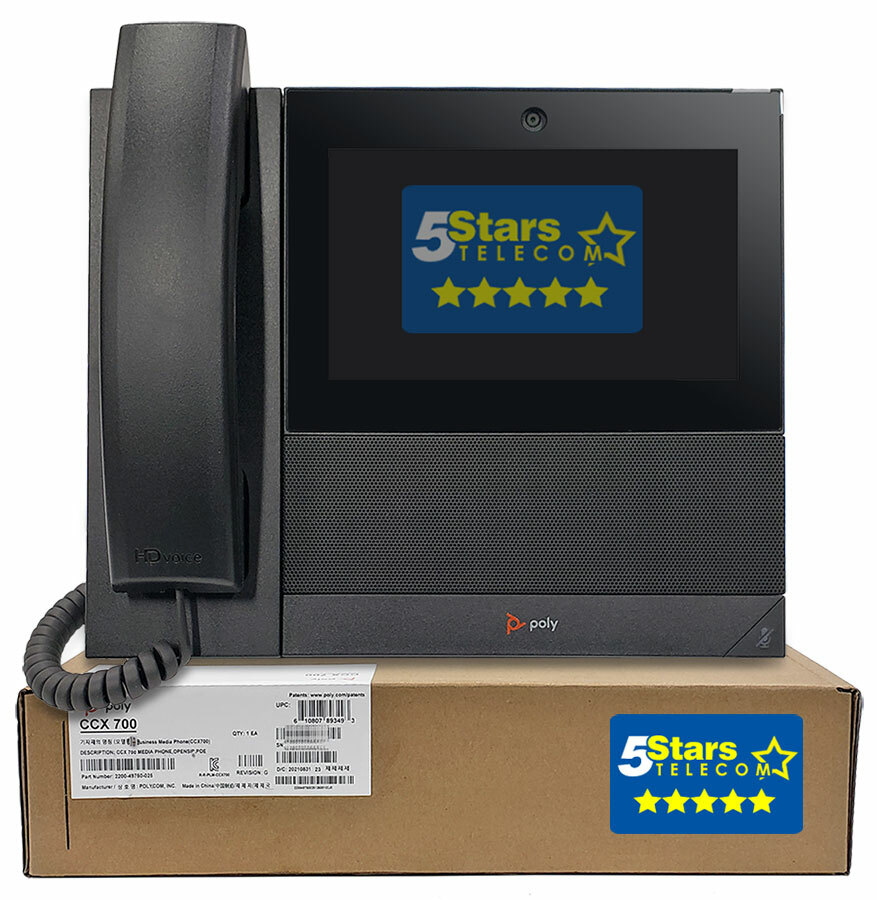 Polycom CCX 700 Video IP Phone w/Handset (2200-49750-025) Brand New 1 ...