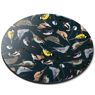 Round Mouse Mat Garden Birds Pattern #50996 | eBay