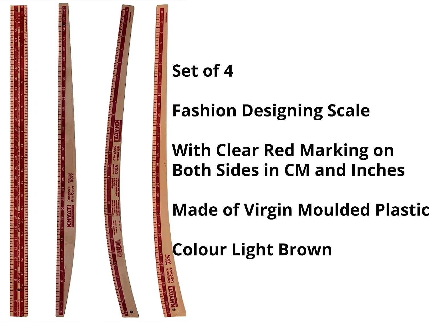 Set of 4 Fashion Designing Scale 1 Leg Curve 1 Hip Curve 1 Arm curve 1 ...