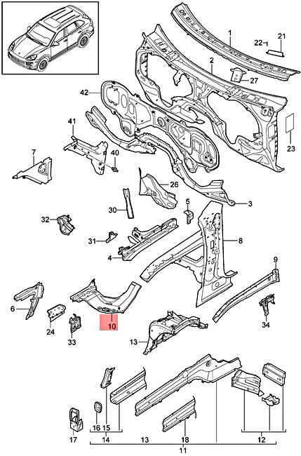 Genuine PORSCHE Cayenne Porsche 92A Carrier right primed 95850107200GRV ...