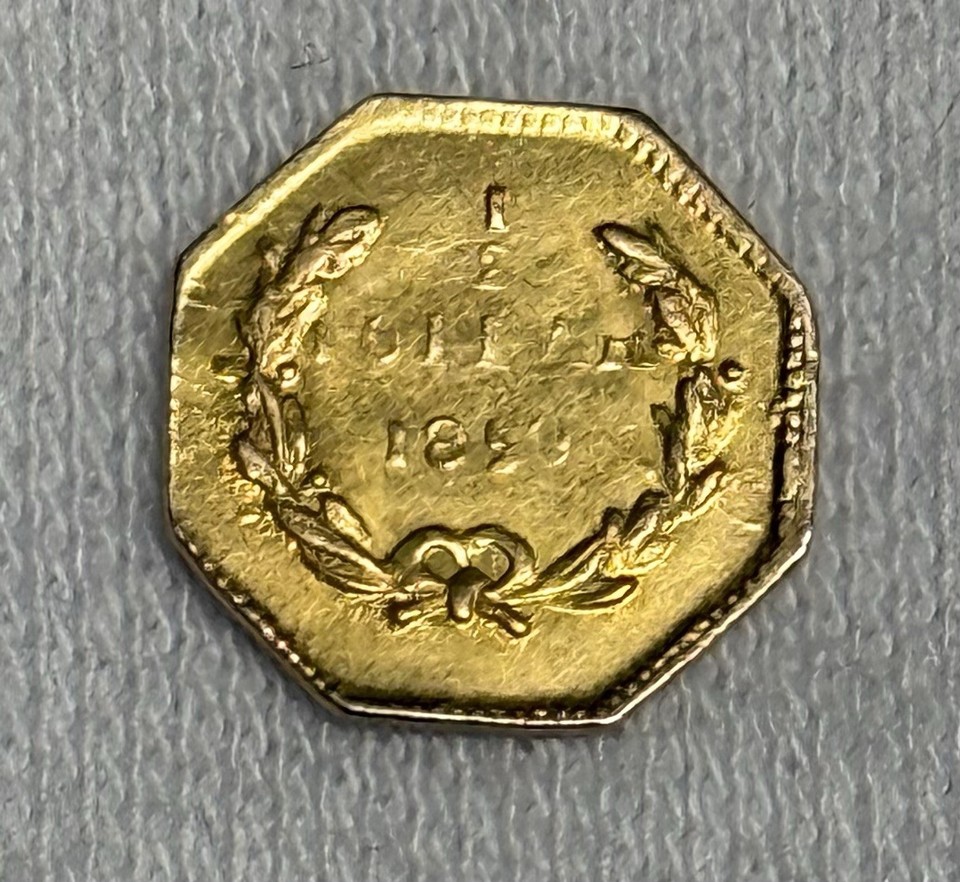 AU 1859 (BG-902) California 1/2 Dollar Gold Octagonal Token - Liberty ...