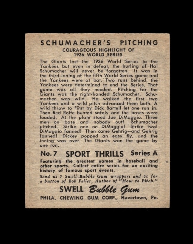 1948 Swell Sport Thrill # 7 Never Say Die Pitch/Hal Schumacher VG-VGEX ...
