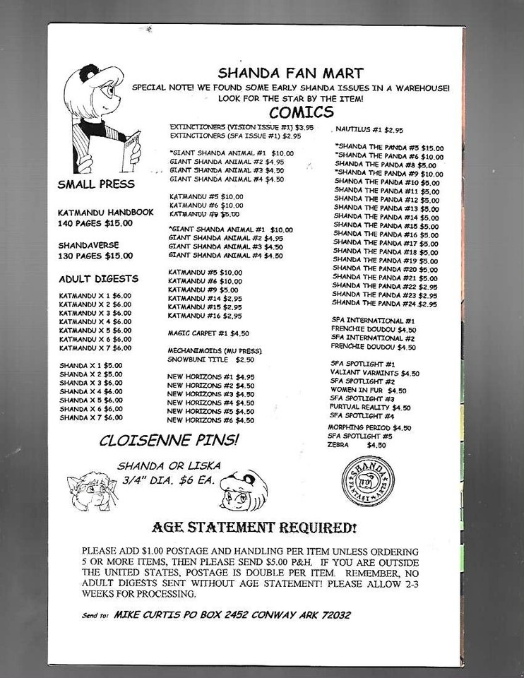 Extinctioners Vol2 #2 Shanda Fantasy Arts 1999 Furry Comic VF+ | eBay