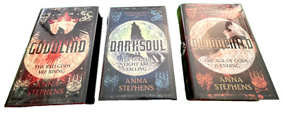 SIGNED Anna Stephens "Godblind" (Red Gods) Trilogy 1st/1st Goldsboro ...