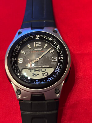 Casio Watch Men Telememo 30 40mm 2747 AW-80 World Time Backlight New ...