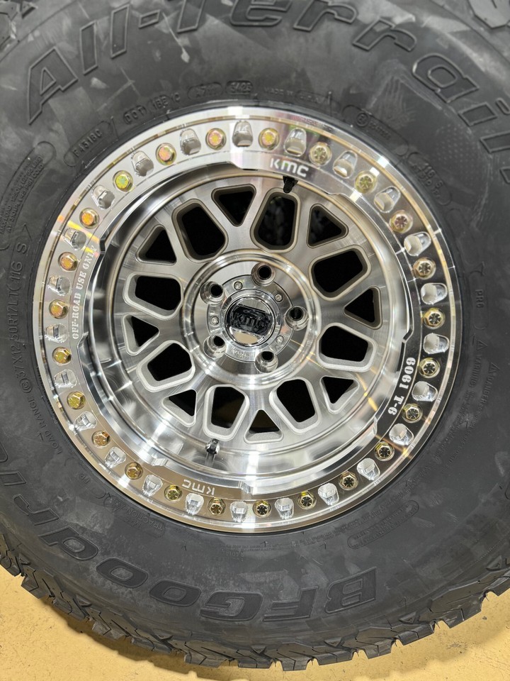 4 17x9 KMC KM235 Crawl Beadlock Wheels 37" BFG KO2 Tires 5x5 Jeep ...