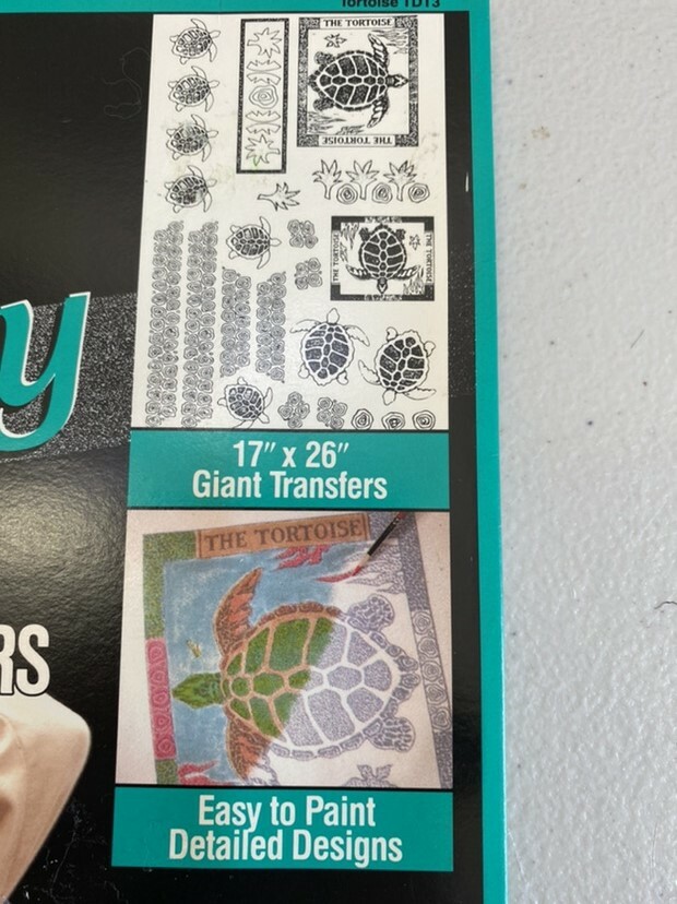 NEW Iron On Transfer Vtg 17"x26" Tortoise Turtle 1992 Tulip Co. Big and ...