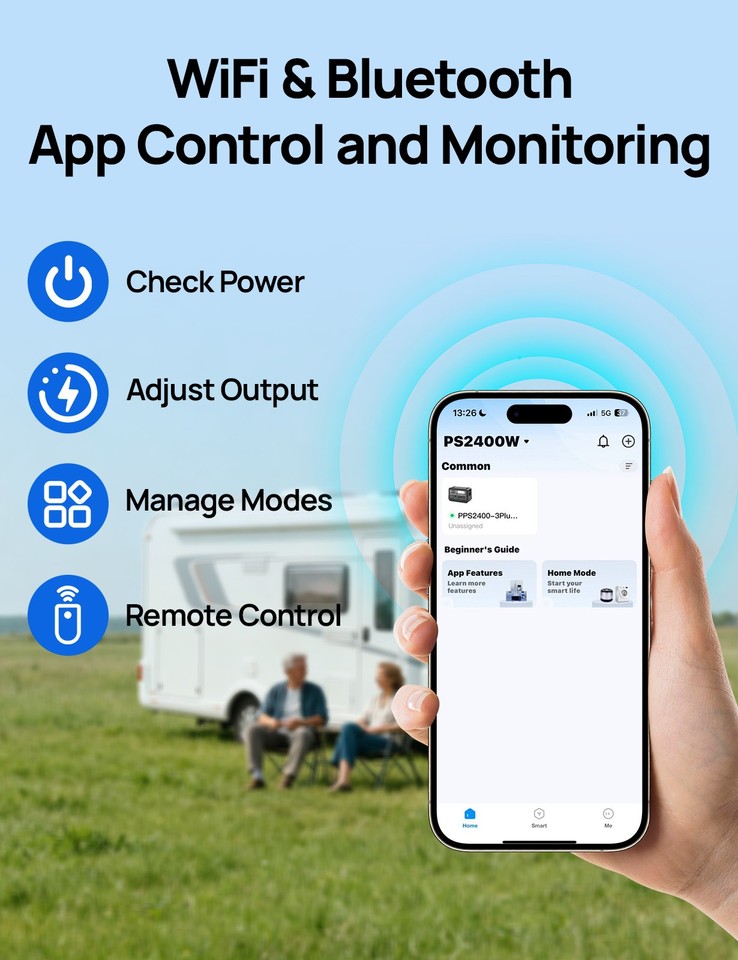 2400W 2048Wh Portable Power Station LiFePO4 Battery Solar Generator ...