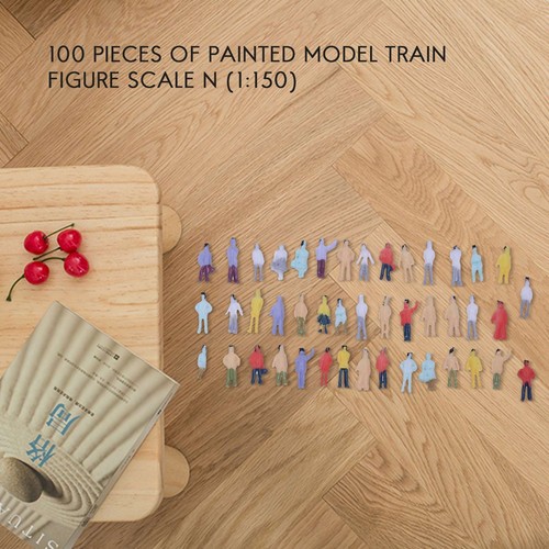 1X( 100pcs Painted Model Train People Figures Scale N (1 to 150) M3Z2 ...