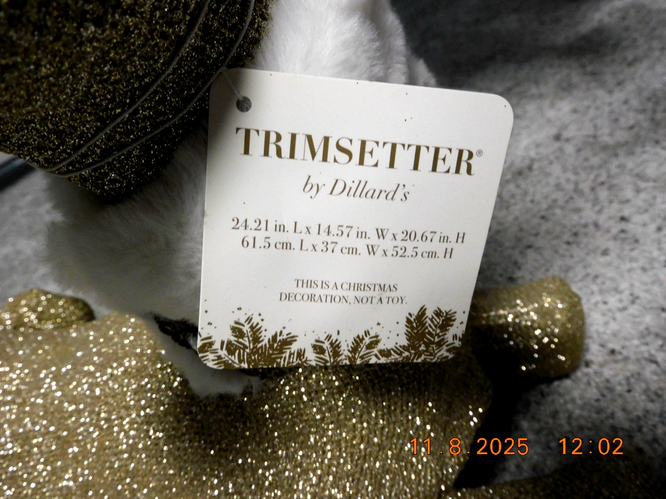 New Trimsetter Gold Deer Figure 24" x 20" x 14.5" Resin Dillard's ...
