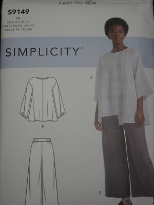 Top and Pull On Pants Misses size 8-16 Simplicity 9149 Sewing Pattern ...