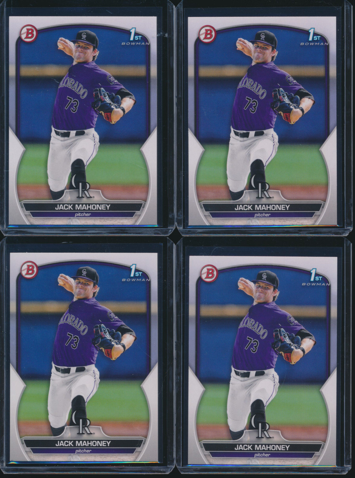 Lot of (4) JACK MAHONEY 1st 2023 Bowman Draft Paper ROCKIES Rookie Card ...