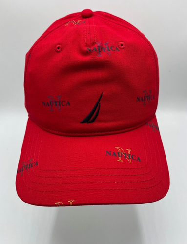 Nautica J-Class Embroidered Billed Cap Tango Red Patterned Logo One ...