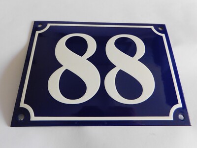 XL Vintage French Enamel 8″ x 5.75″ Street House Front Door Number ...