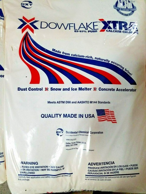 12 Dow Flake Xtra Calcium Chloride Dust Control SnowIce Melter 50 LB ...