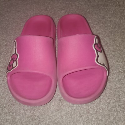 Hello Kitty by Sanrio Brand Pink Slides Sandals Little Girl Size 13/1 ...