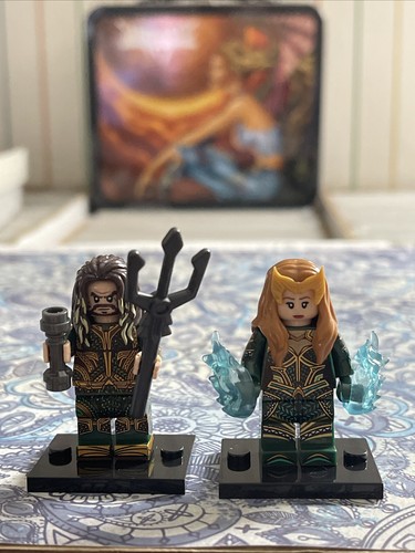 AQUAMAN + MERA JASON MOMOA AMBER HEARD LEGO MINIFIG FIGURE dc snyder ...