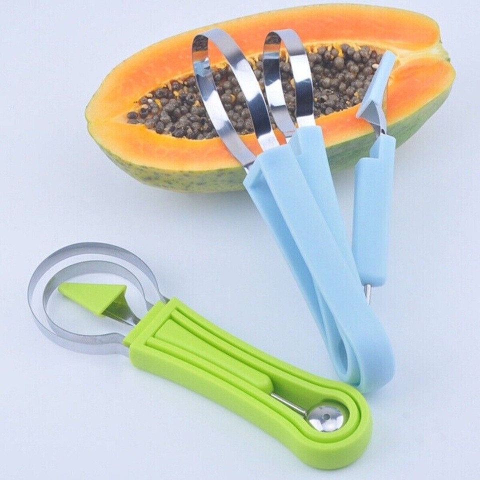 4 in 1 Multi Functional Fruit Tool Set Melon Baller Scoop Watermelon ...