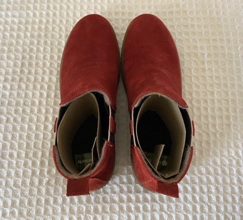 new Remonte Tex by RIEKER Red Suede Pull-on Chelsea Ankle Boots 42 / 10 ...