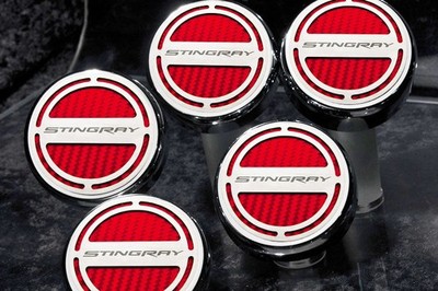 2014-2019 C7 Corvette Automatic Engine Cap Covers Set Red w/ Stingray ...
