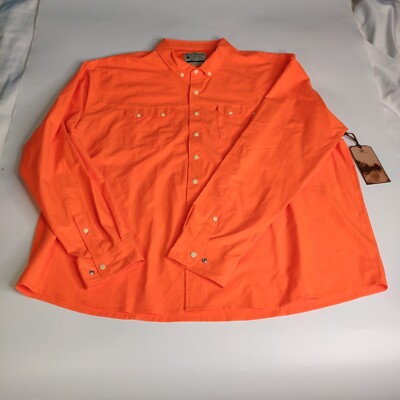 NWT King Ranch L/S Western Fishing Shirt Blaze Orange Sz 3XL Vented | eBay