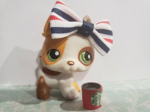 Littlest Pet Shop LPS #127 White Spotted German Shepherd Puppy Dog | eBay