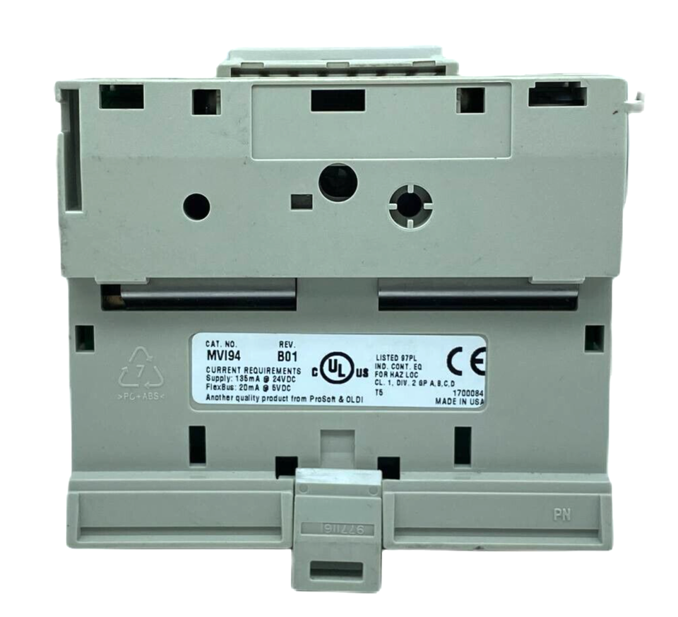 PROSOFT TECHNOLOGY MVI94 REV:B01 FLEX I/O MULTI-VENDOR NETWORK ...