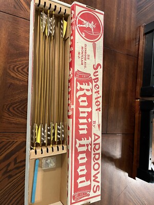 Vintage Archery Robin Hood Arrows set of 10 in original Box. Micro ...