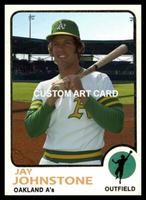 Jay Johnstone Oakland A's 1973 Custom Made Baseball Art Card | eBay